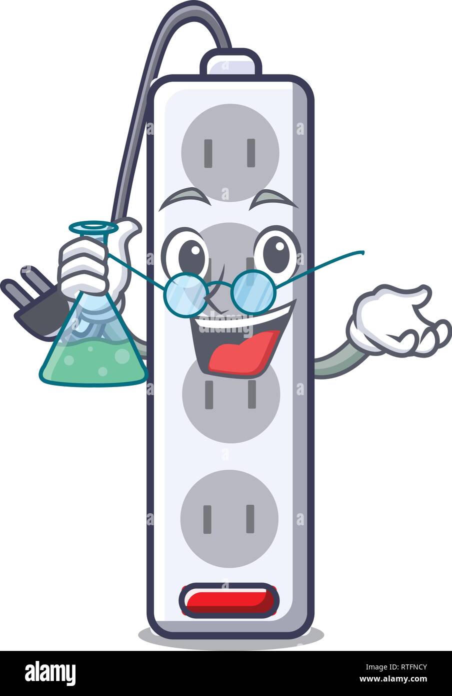Professor power strip attaches the cartoon table Stock Vector Image ...