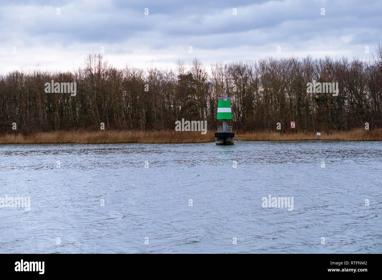 green buoy on the shipping channel, buoy fairway indicator Stock Photo ...