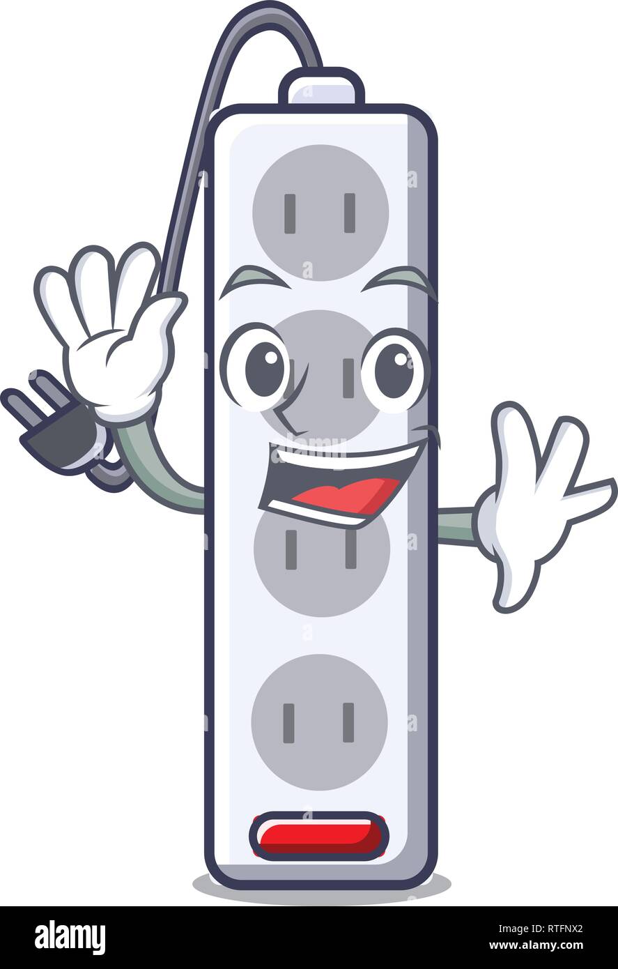 Waving power strip attaches the cartoon table Stock Vector Image & Art ...
