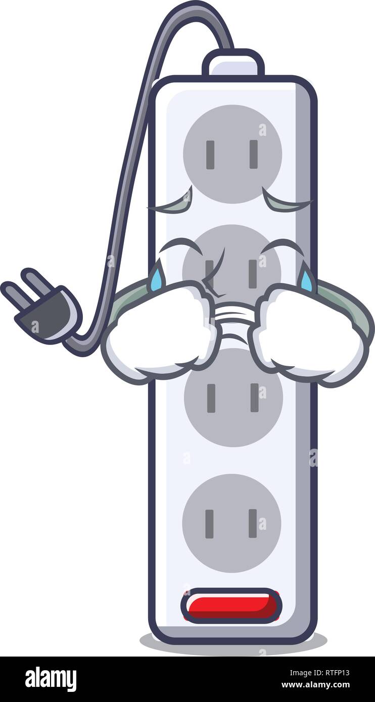 Crying isolated power strip with the mascot Stock Vector Image & Art ...