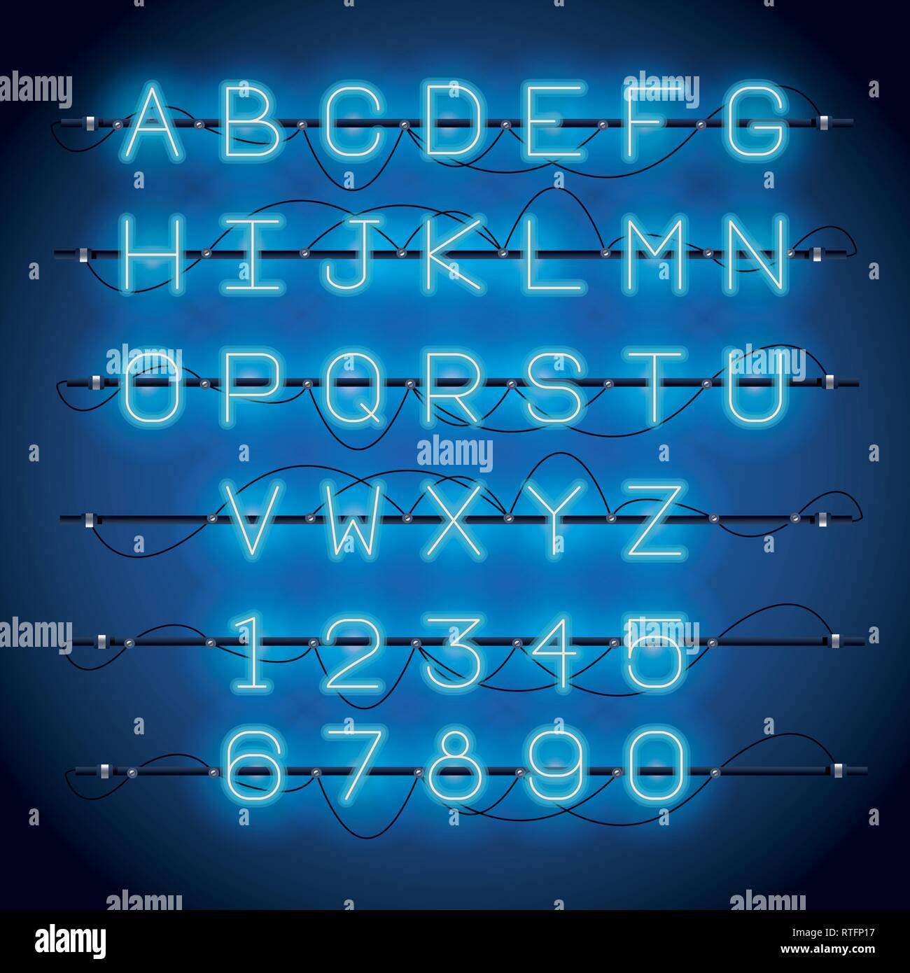 Neon lights alphabet font Stock Vector Image & Art - Alamy