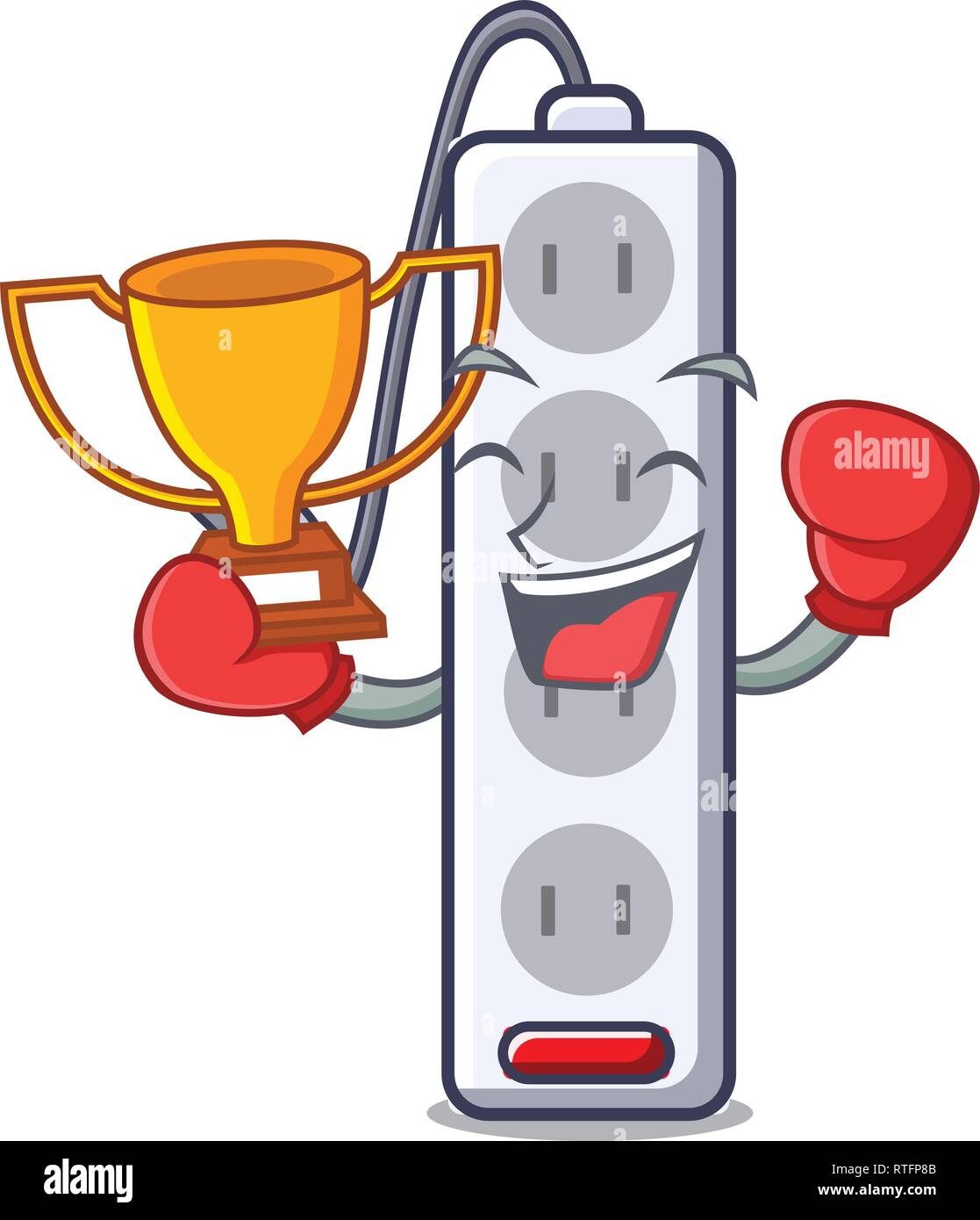 Boxing winner isolated power strip with the mascot Stock Vector Image ...