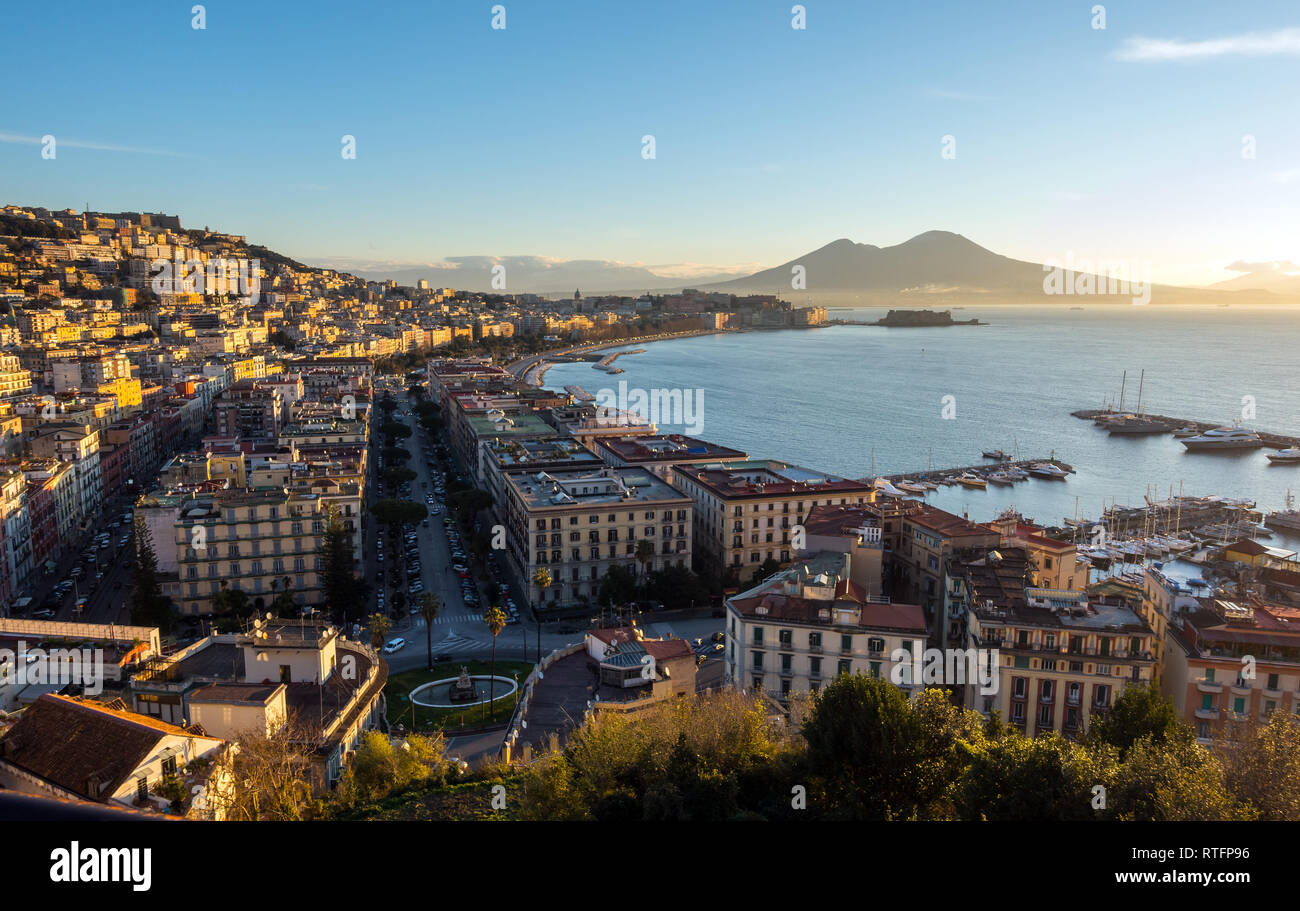 Aerial view of Naples. Italy Stock Photo - Alamy