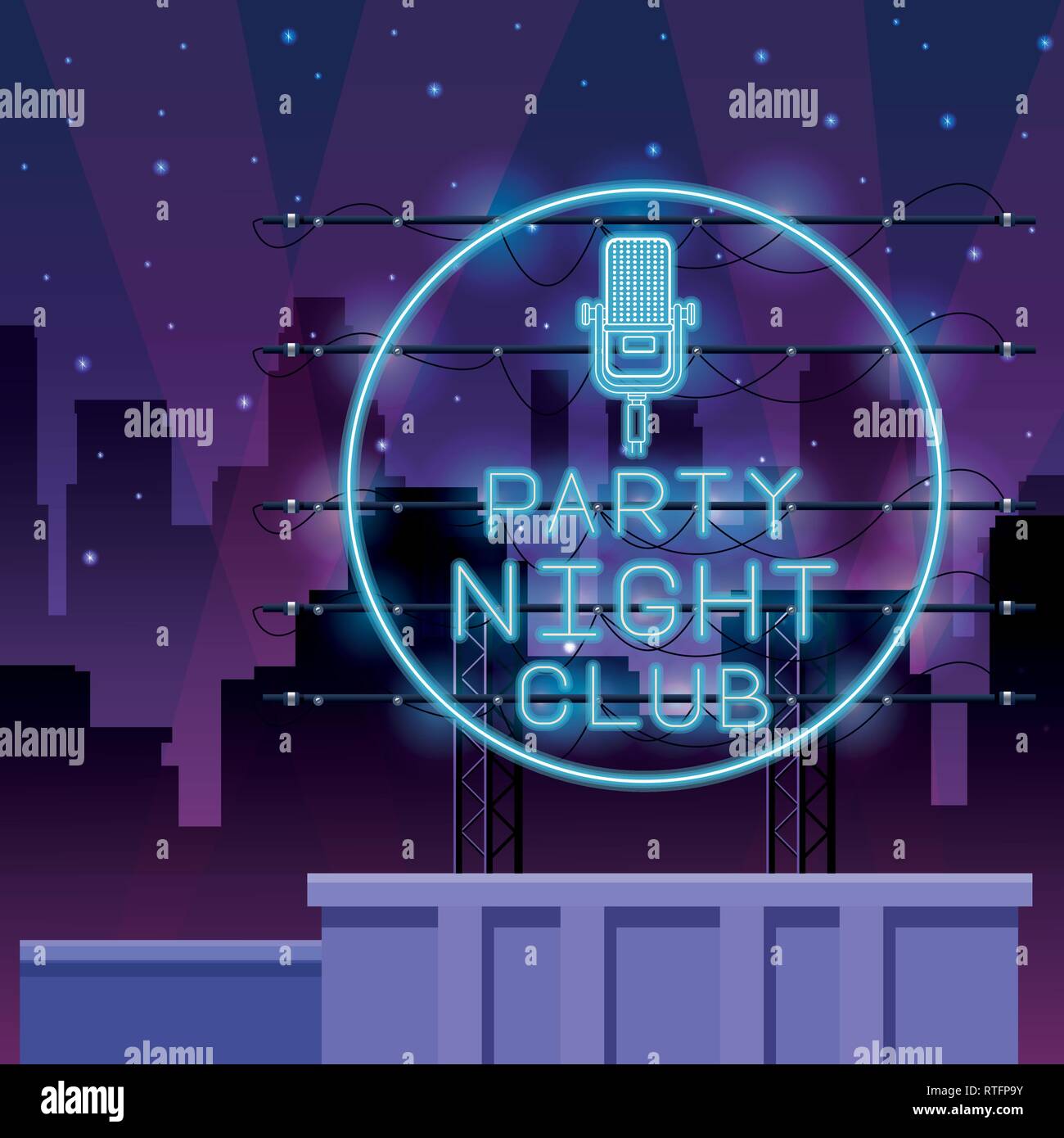 Disco party neon lights Stock Vector Image & Art - Alamy