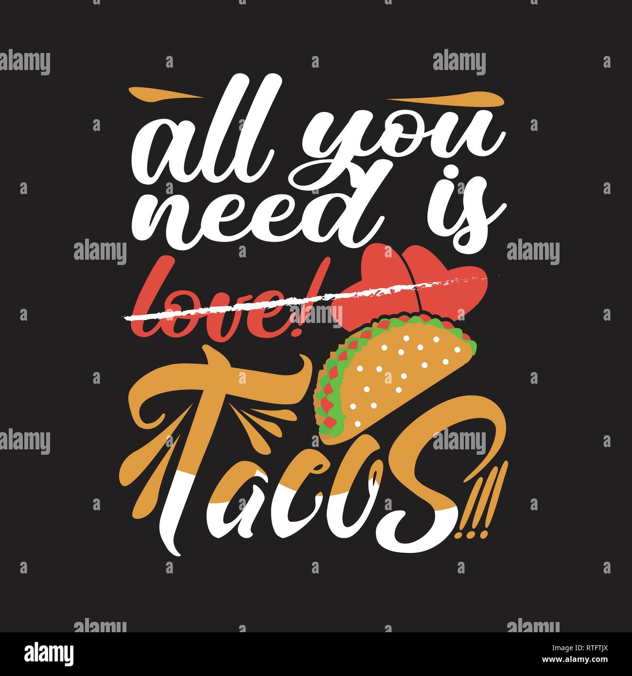 Tacos Quote and saying good for print design Stock Vector Image & Art ...
