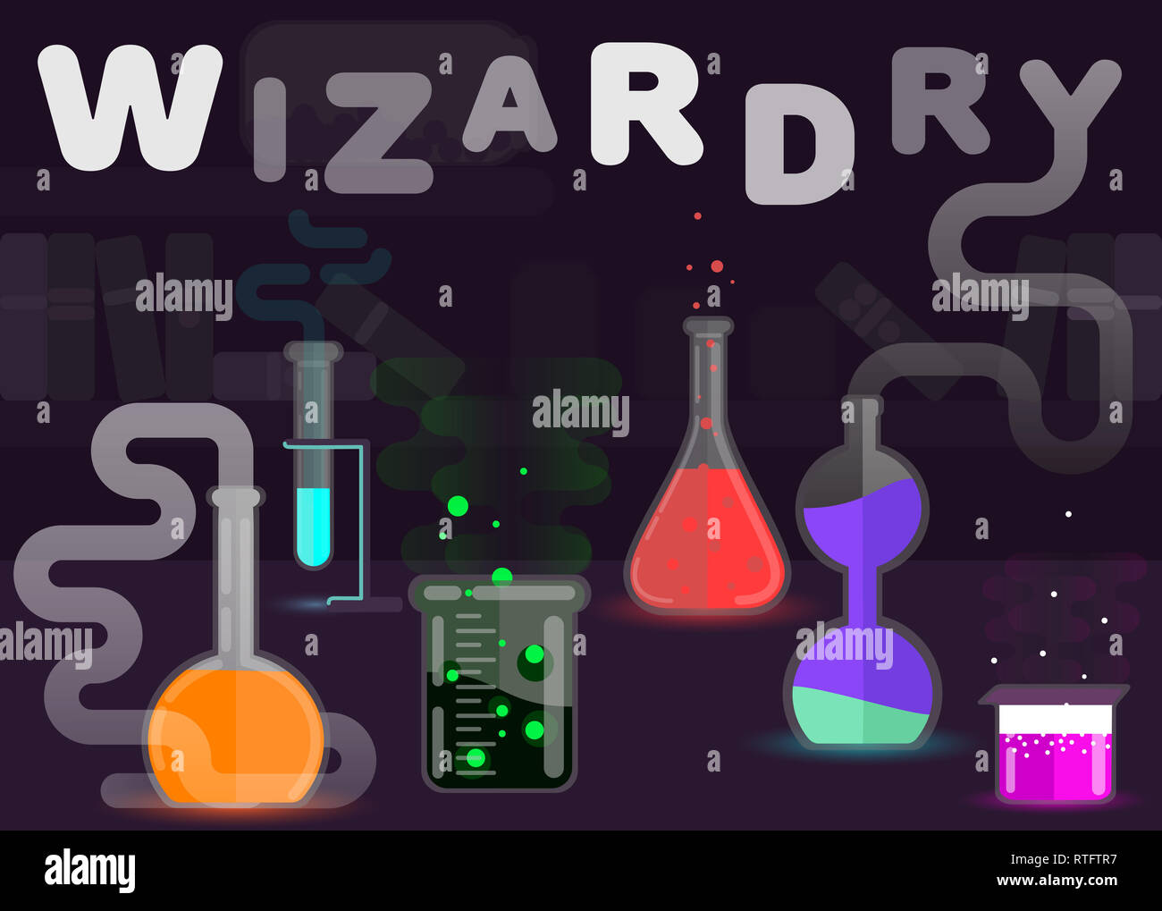Chemistry is a wizardry concept illustration. Flat design style Stock ...