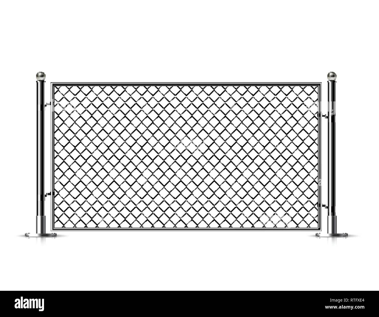 Perimeter fence with barbed wire Stock Vector Images - Alamy