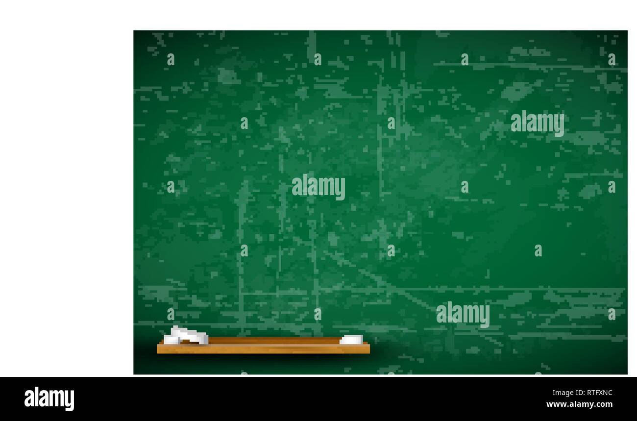 Vector school green blackboard illustration background template with ...