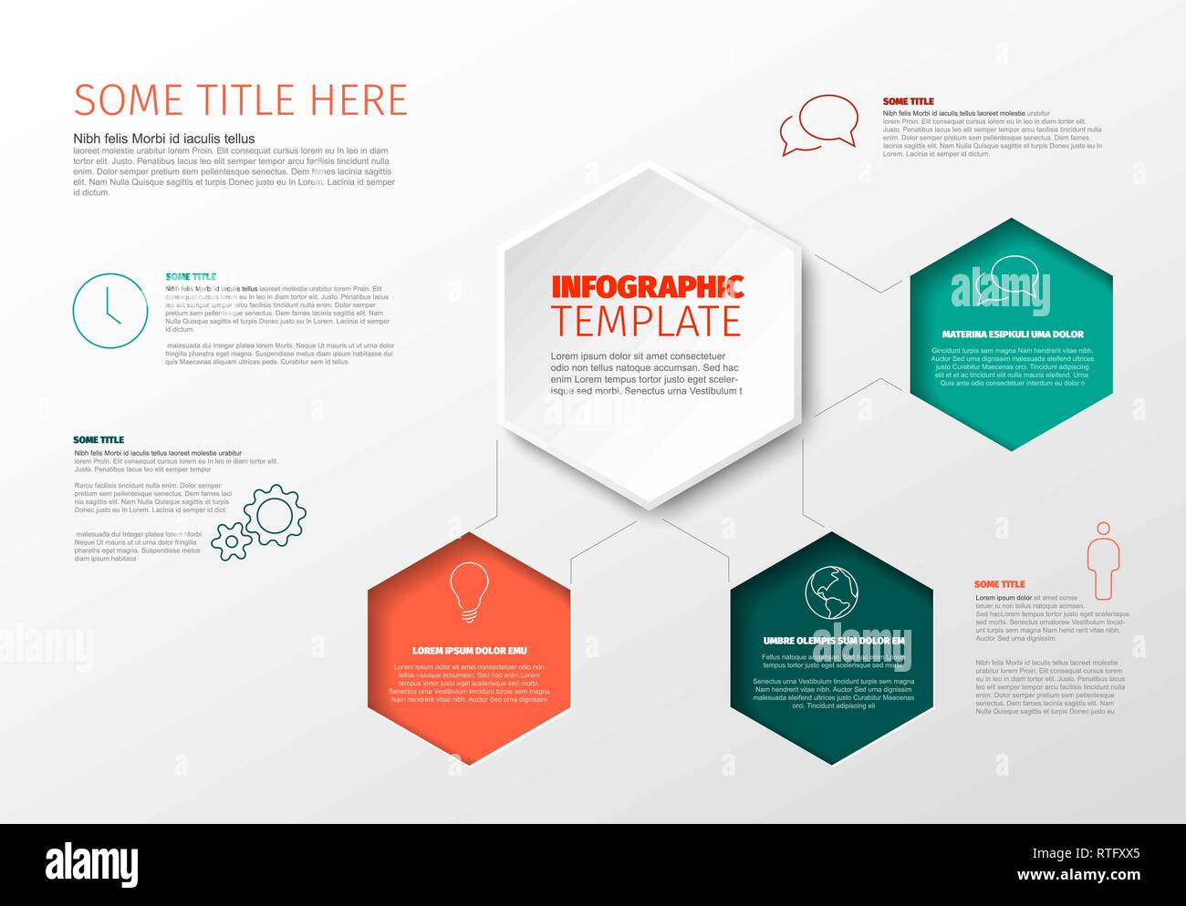 Vector Minimalist Infographic report template with hexagons Stock ... Vector Minimalist Infographic report template with hexagons Stock ...