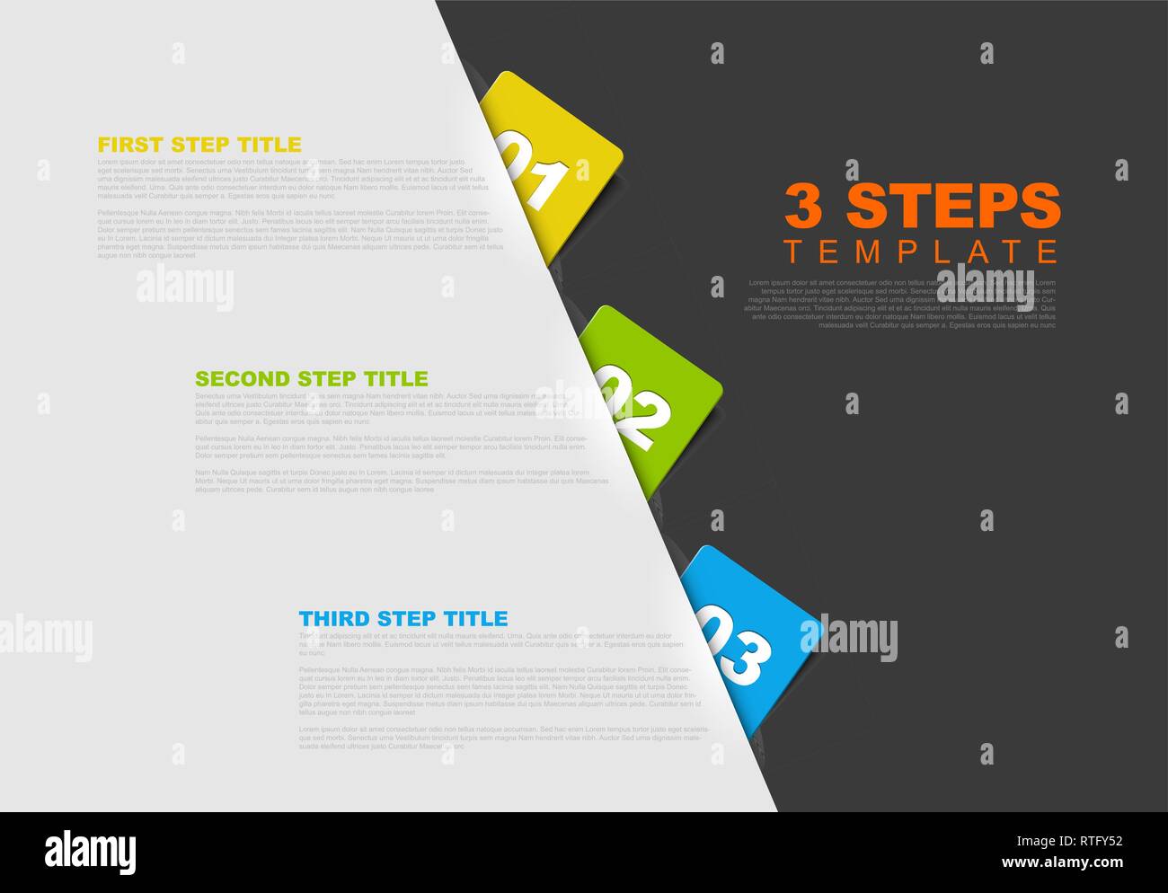 One two three - vector progress template for three steps Stock Vector ...