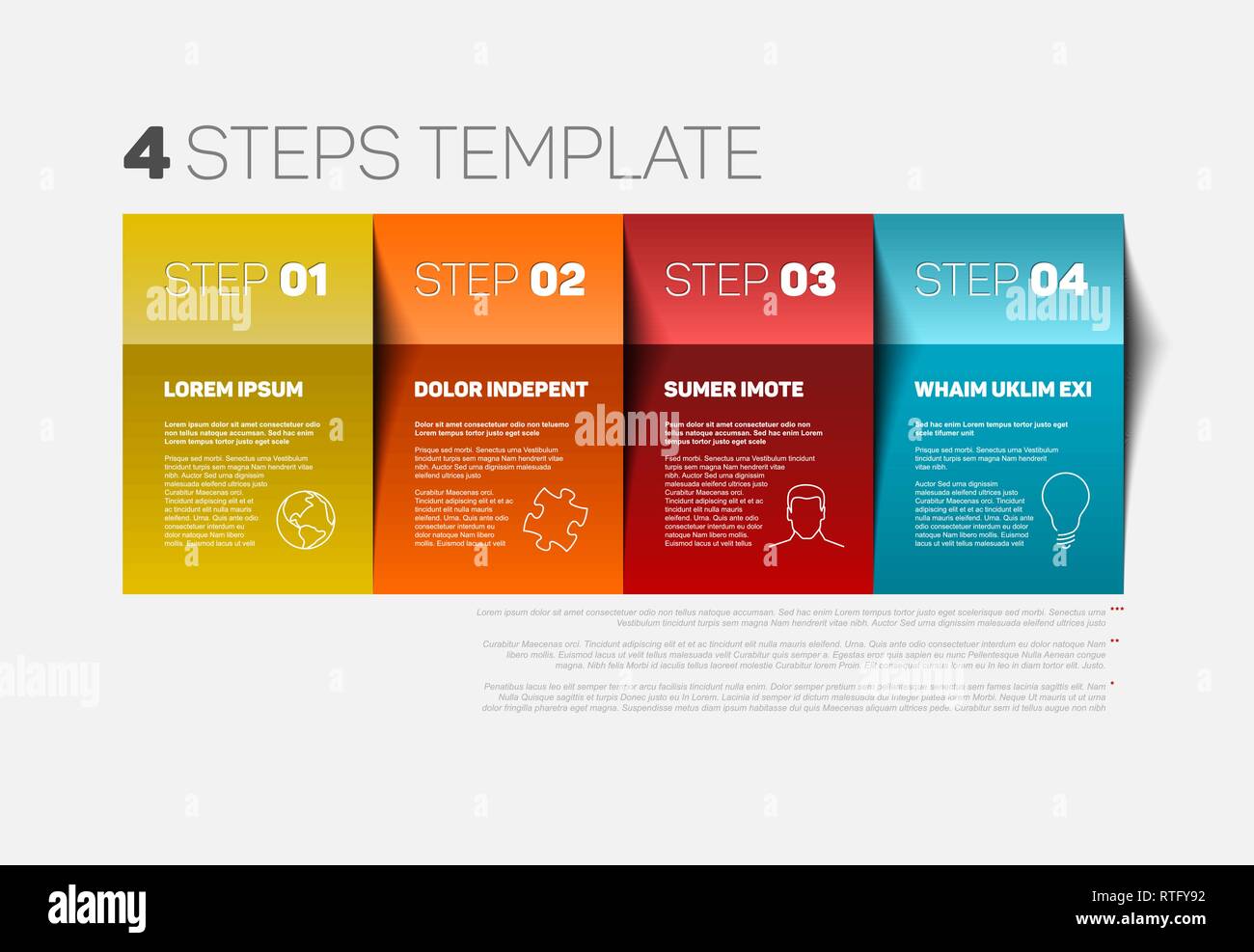 One two three four - vector paper progress steps template with ...
