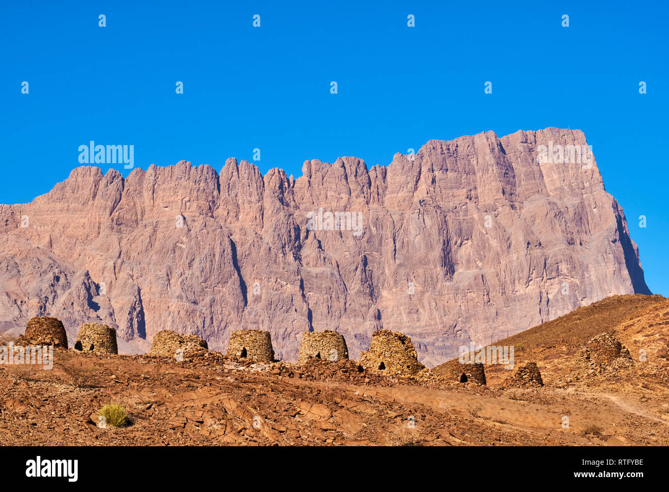 Sultanate of Oman, Ad Dhahirah region, Wadi Damm, 5000 year old stone ...