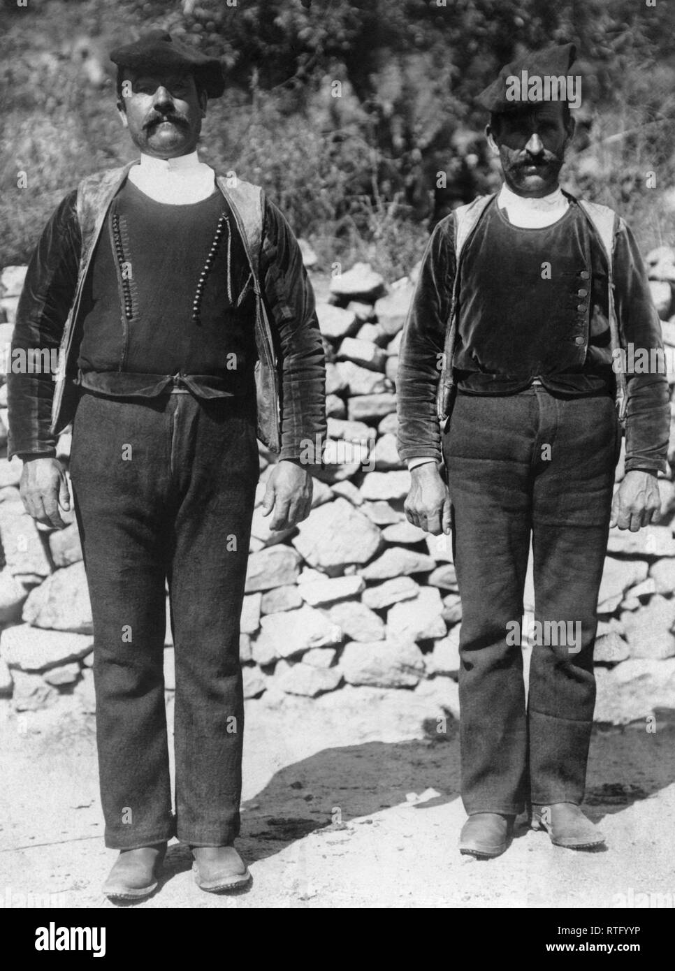 Italy, Sardinia, two men in traditional dress, 1910-20 Stock Photo - Alamy