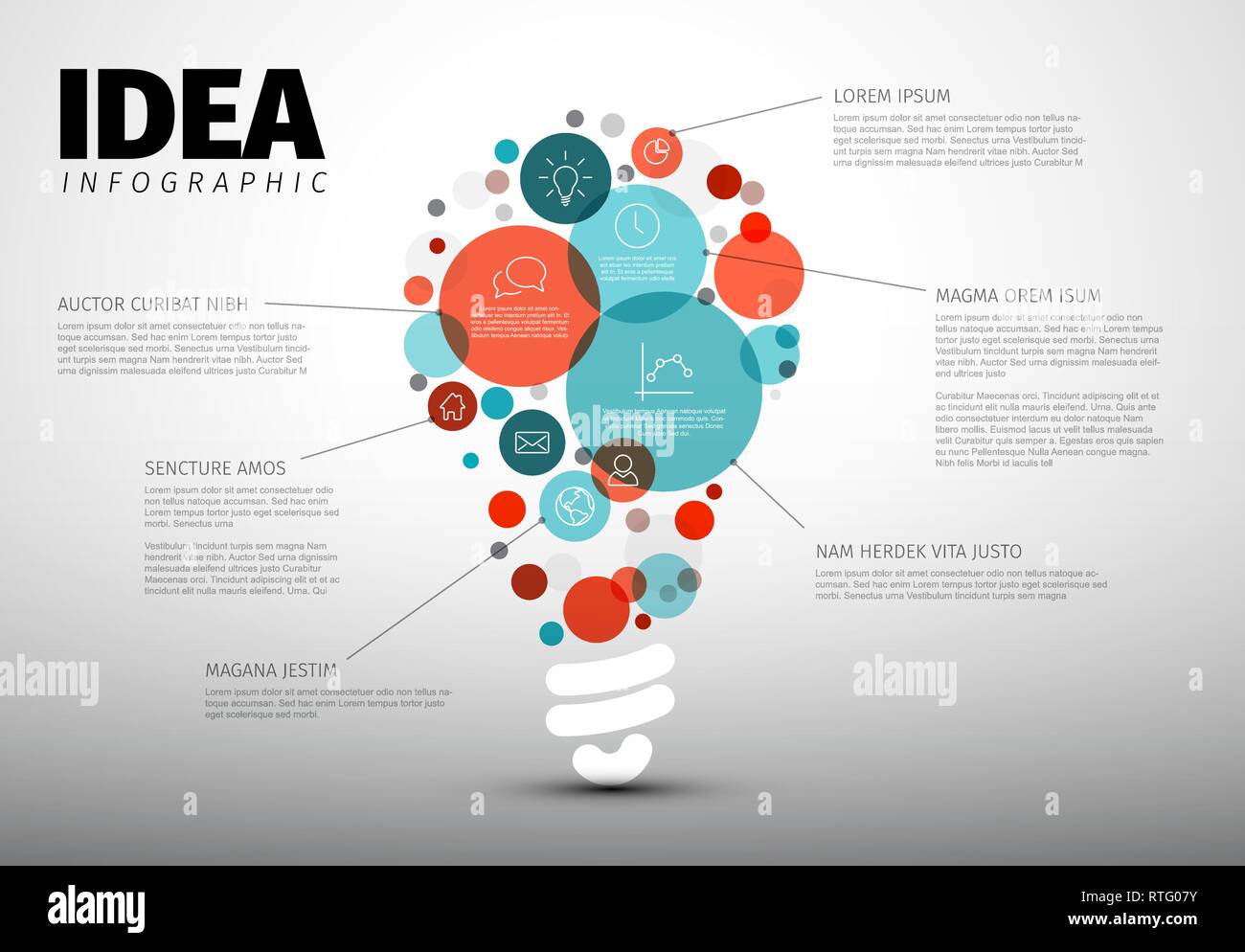 Vector idea Infographic template - circles with some content in the ...