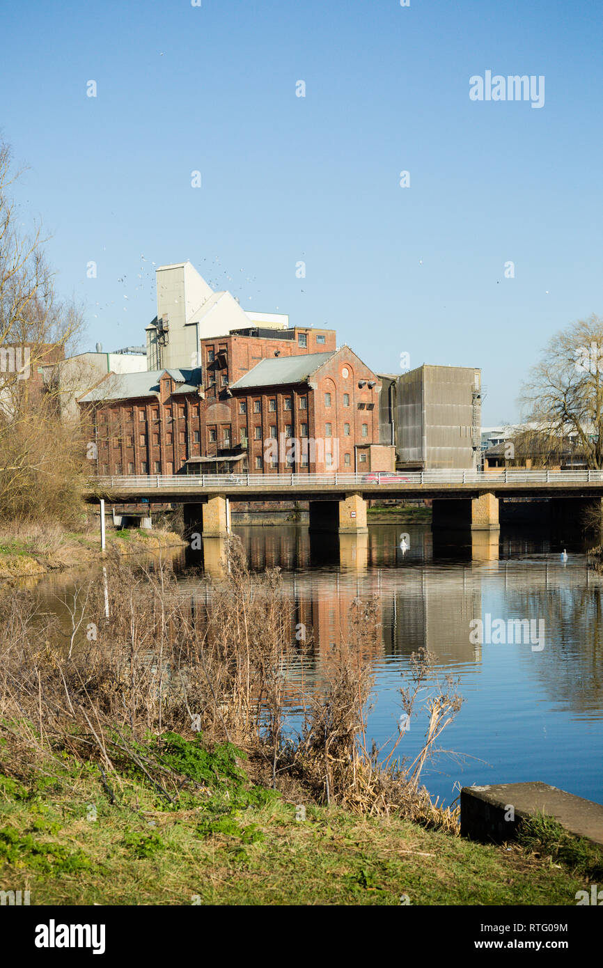 Whitworths Mill on the River Nene at Wellingborough Stock Photo - Alamy