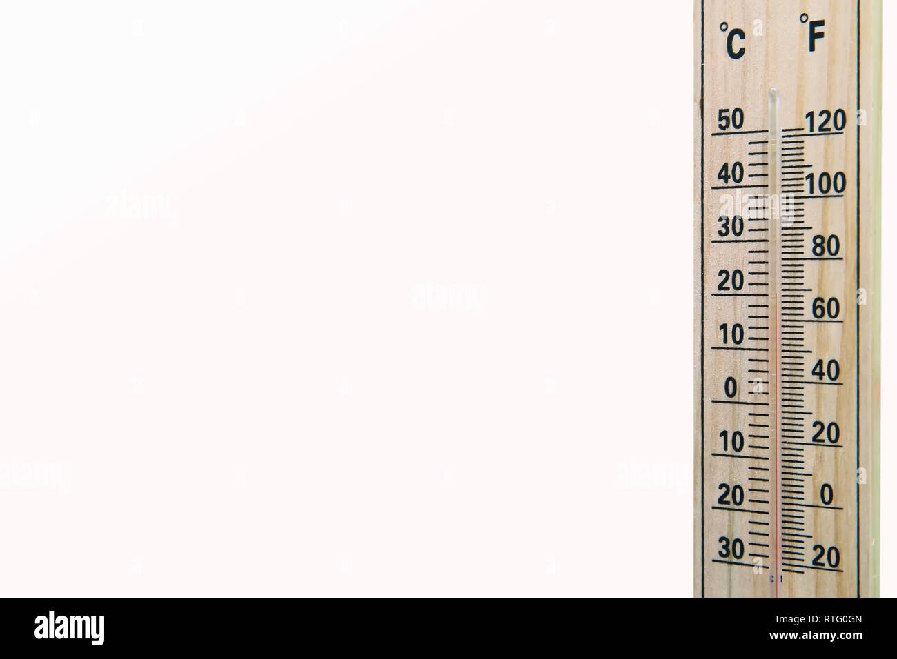 Thermometer on white background. Measuring temperature. Air temperature ...