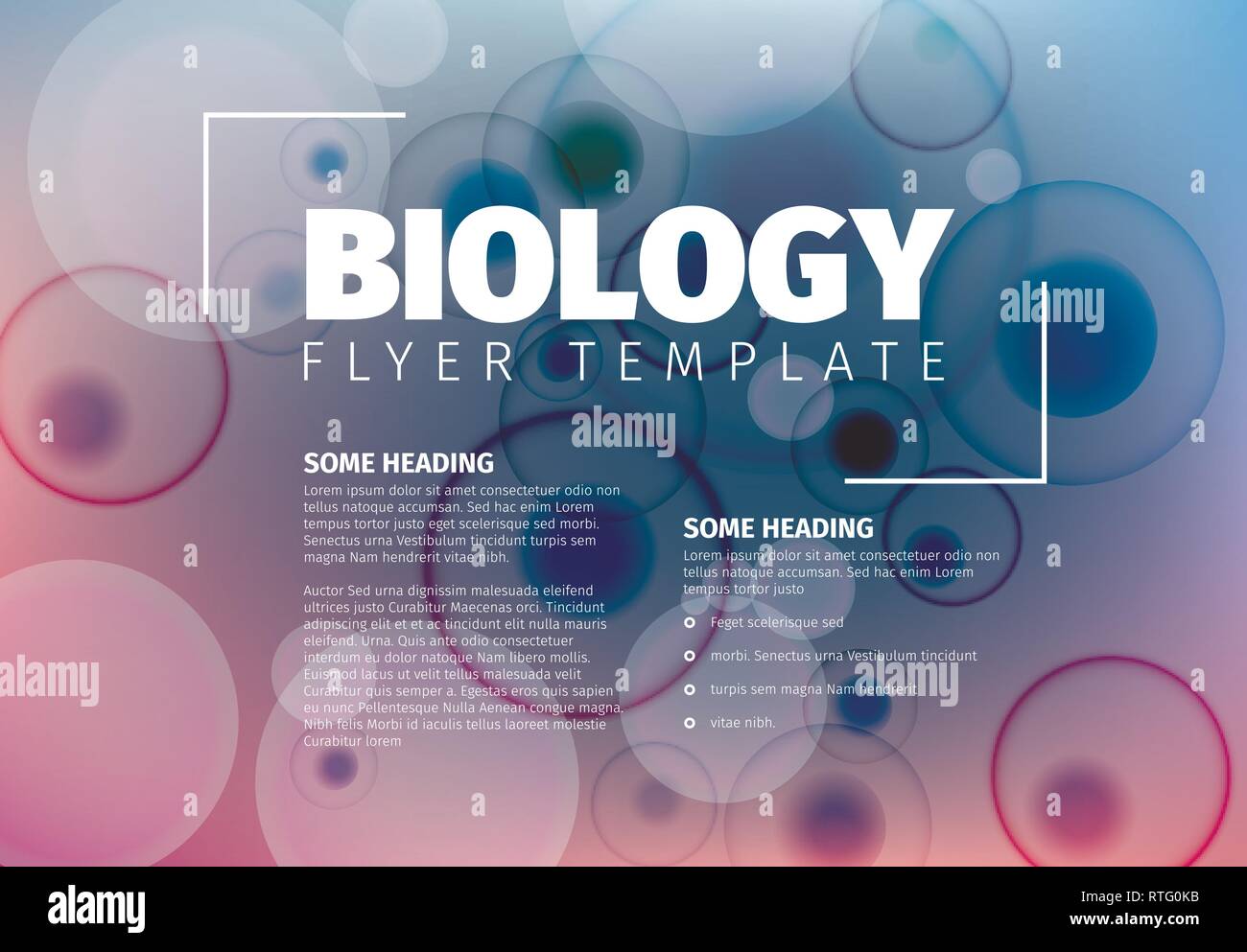 Vector Abstract biology flyer template with moleculs and virus Stock ...