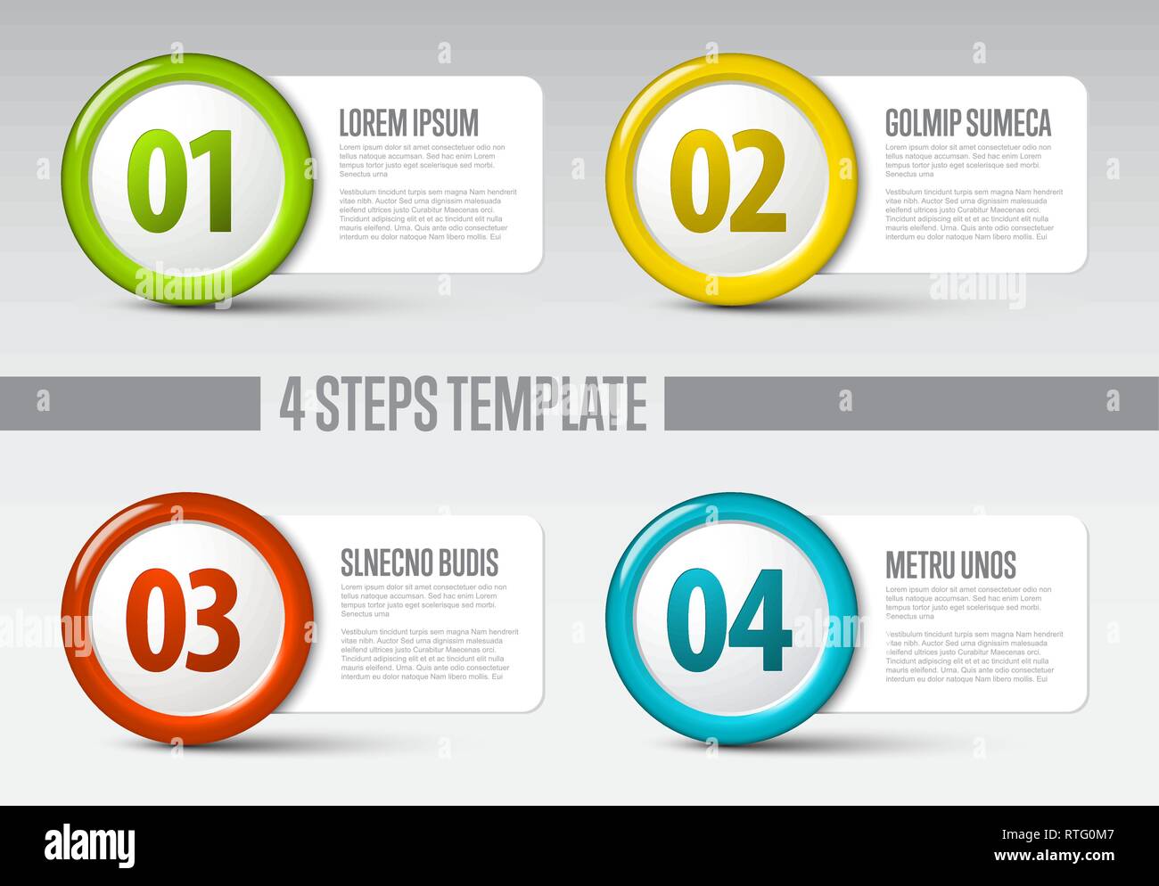 One two three four - vector progress icons for four steps Stock Vector ...