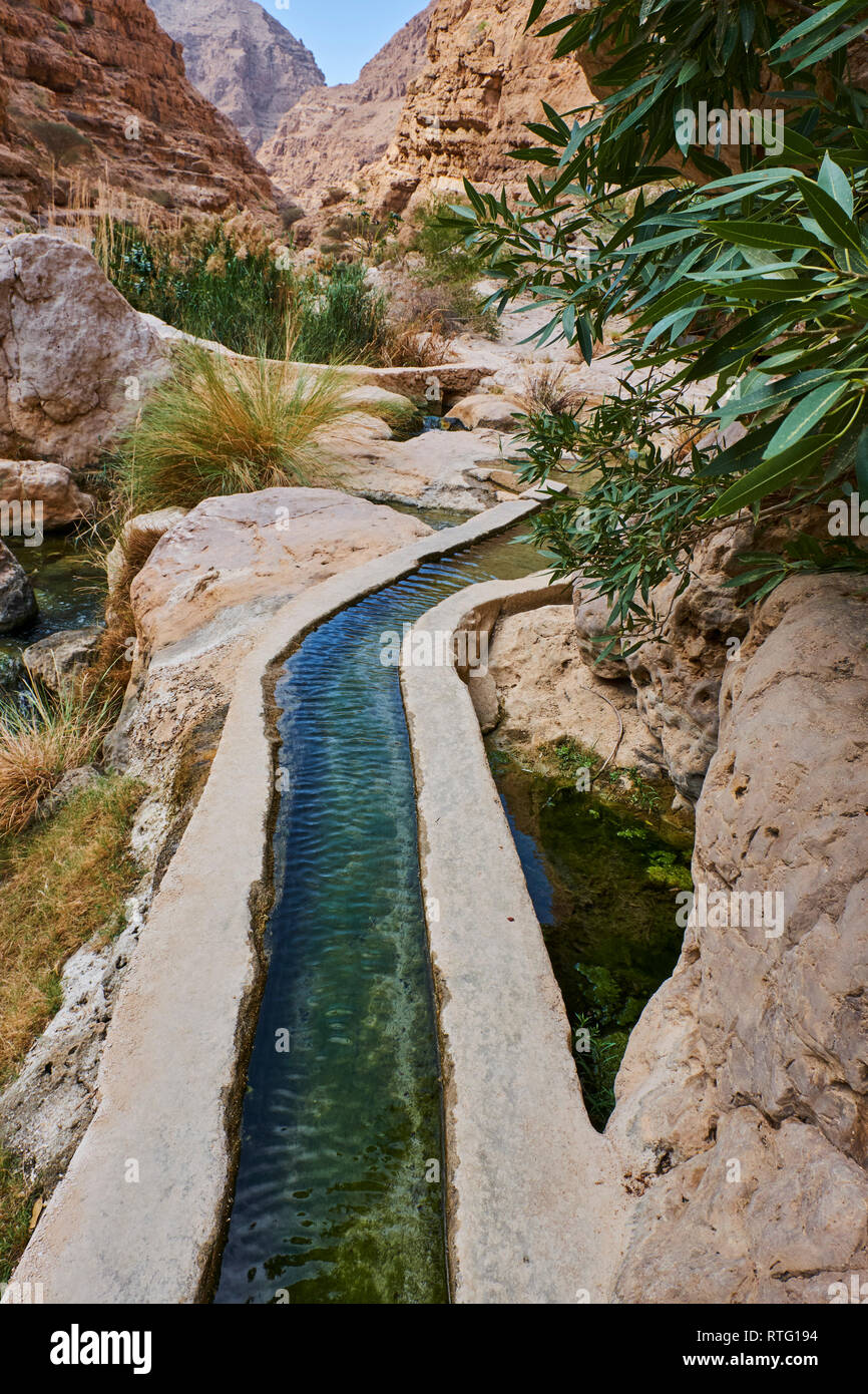 Sultanat of Oman, governorate of Ash Sharqiyah, Wadi ash Shab, falaj ...