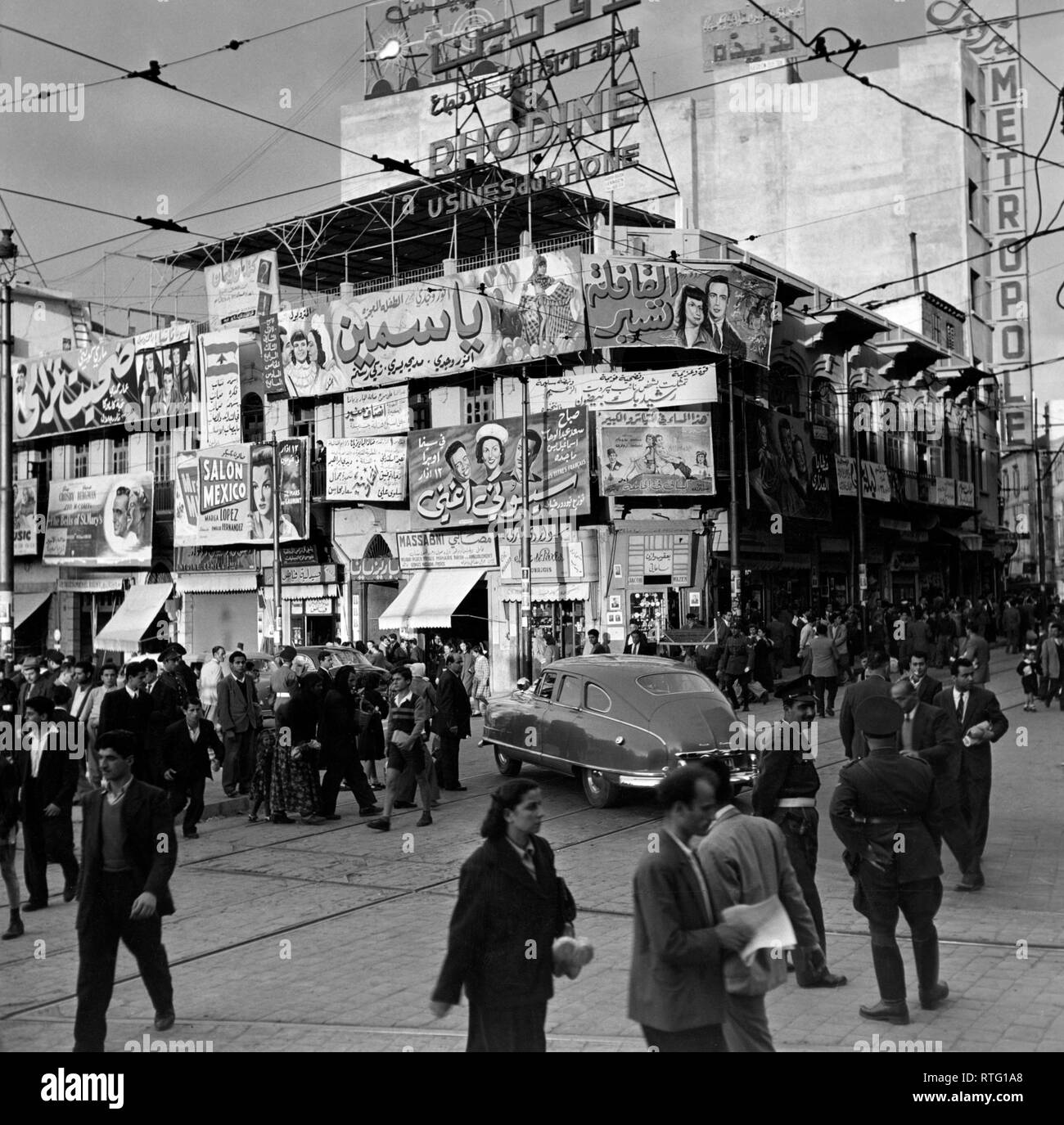 middle east, lebanon, beirut, a crowded intersection of the center ...