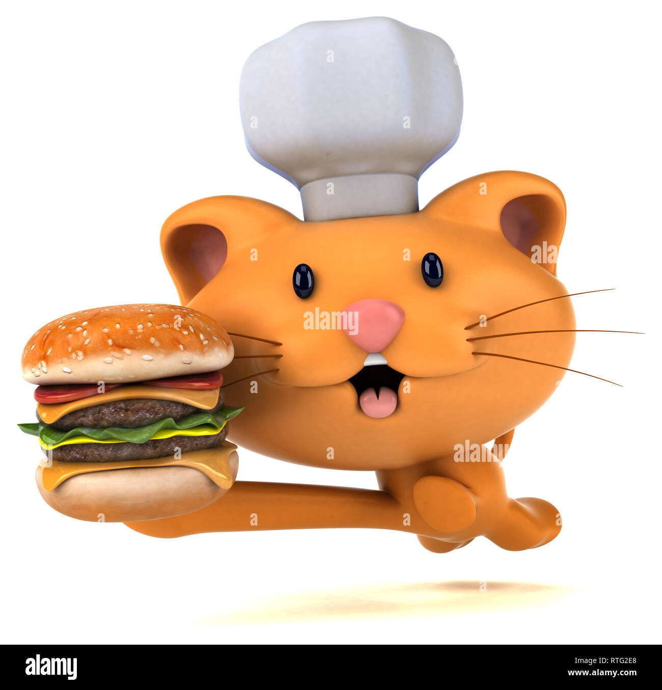 Fun cat - 3D Illustration Stock Photo - Alamy