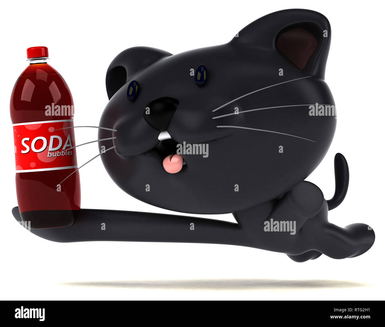 Fun cat - 3D Illustration Stock Photo - Alamy