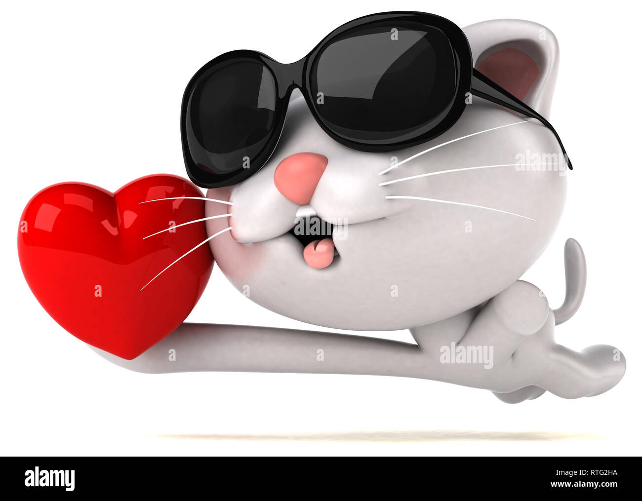 Fun cat - 3D Illustration Stock Photo - Alamy