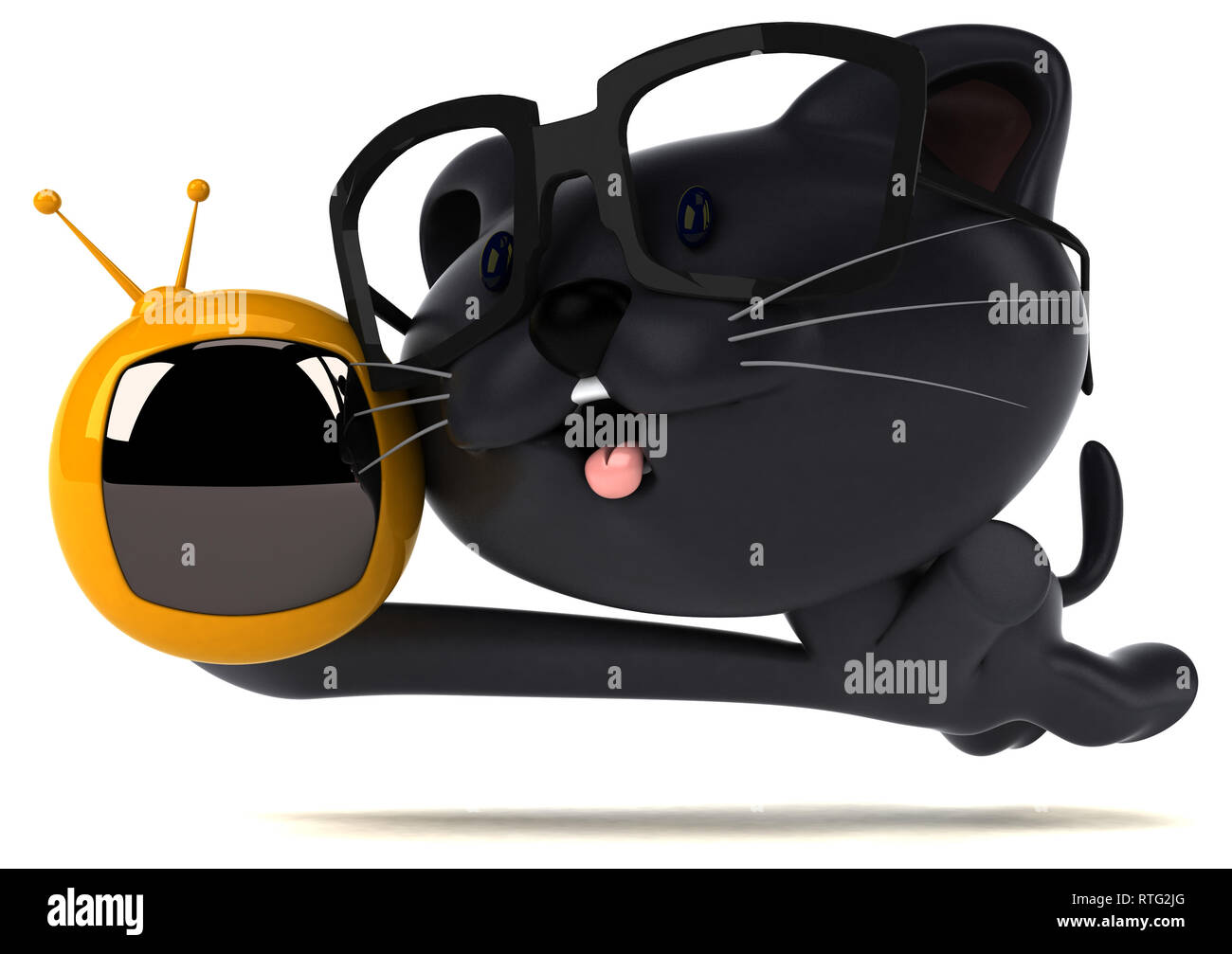 Fun cat - 3D Illustration Stock Photo - Alamy