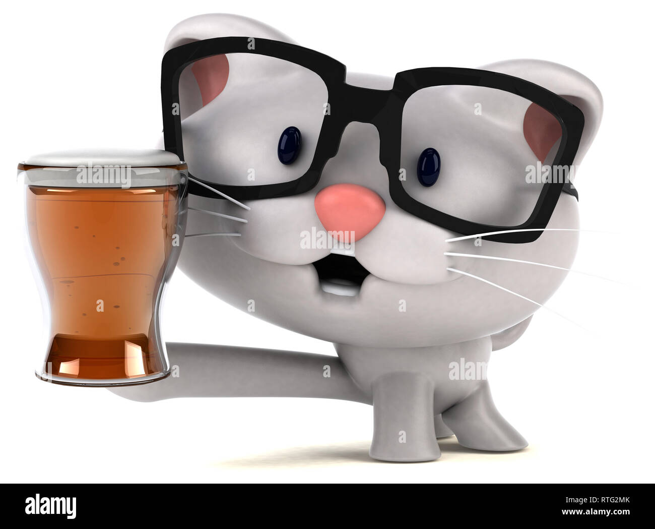 Fun cat - 3D Illustration Stock Photo - Alamy