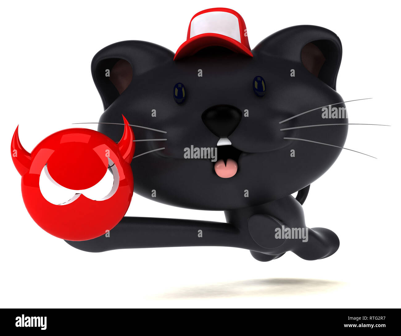 Fun cat - 3D Illustration Stock Photo - Alamy