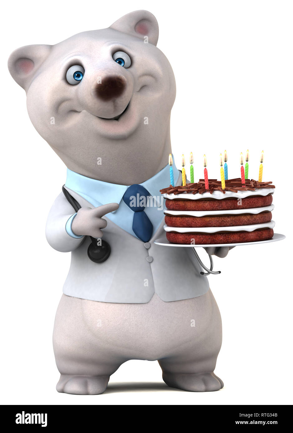 Fun bear - 3D Illustration Stock Photo - Alamy