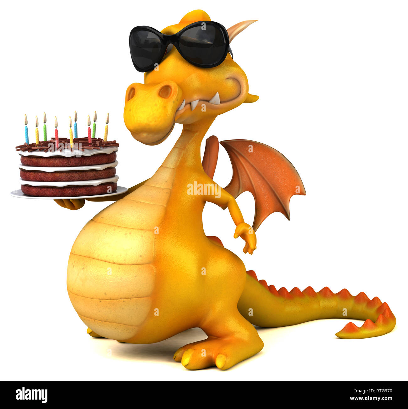 Fun dragon - 3D illustration Stock Photo - Alamy