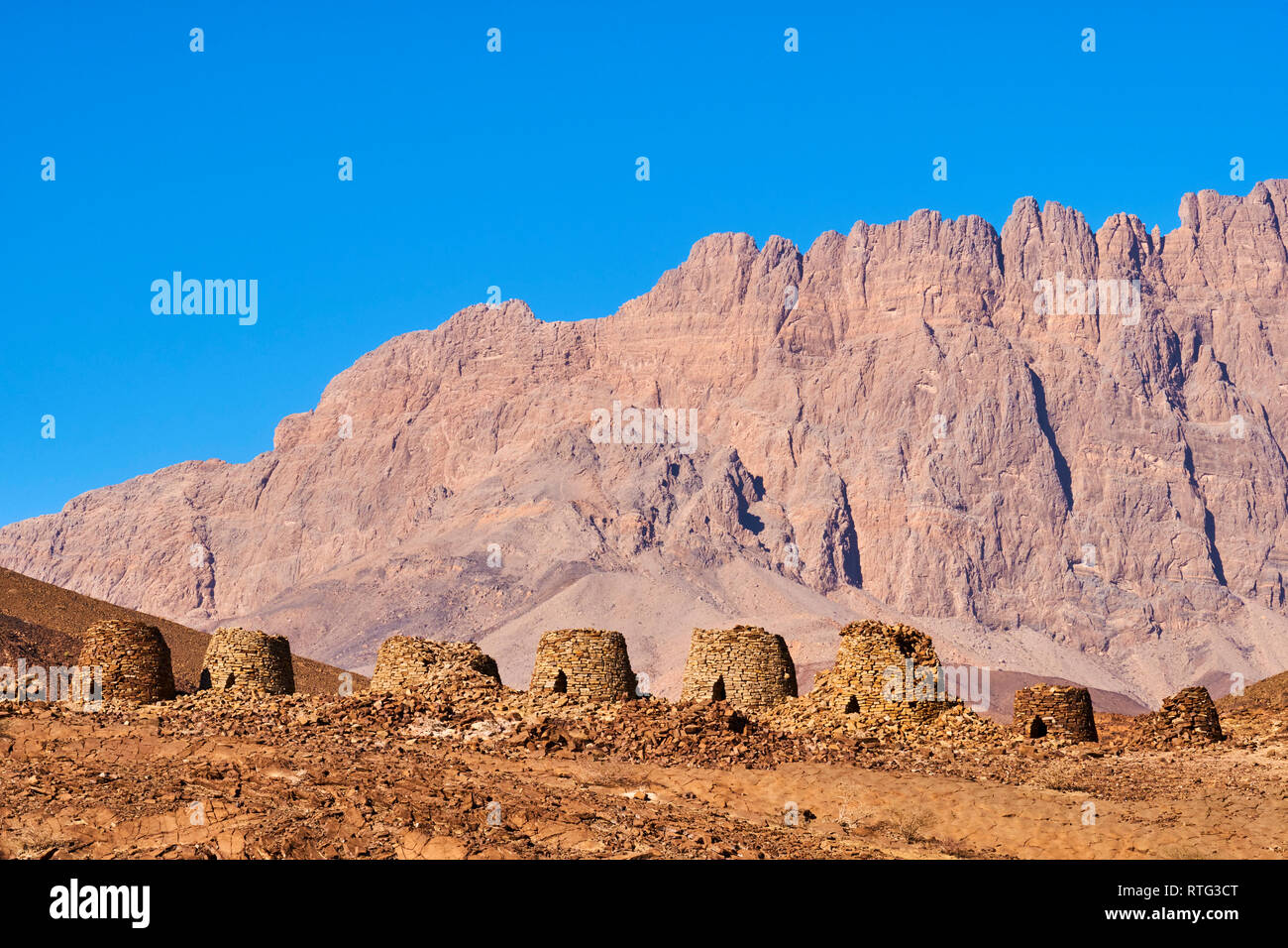 Sultanate of Oman, Ad Dhahirah region, Wadi Damm, 5000 year old stone ...