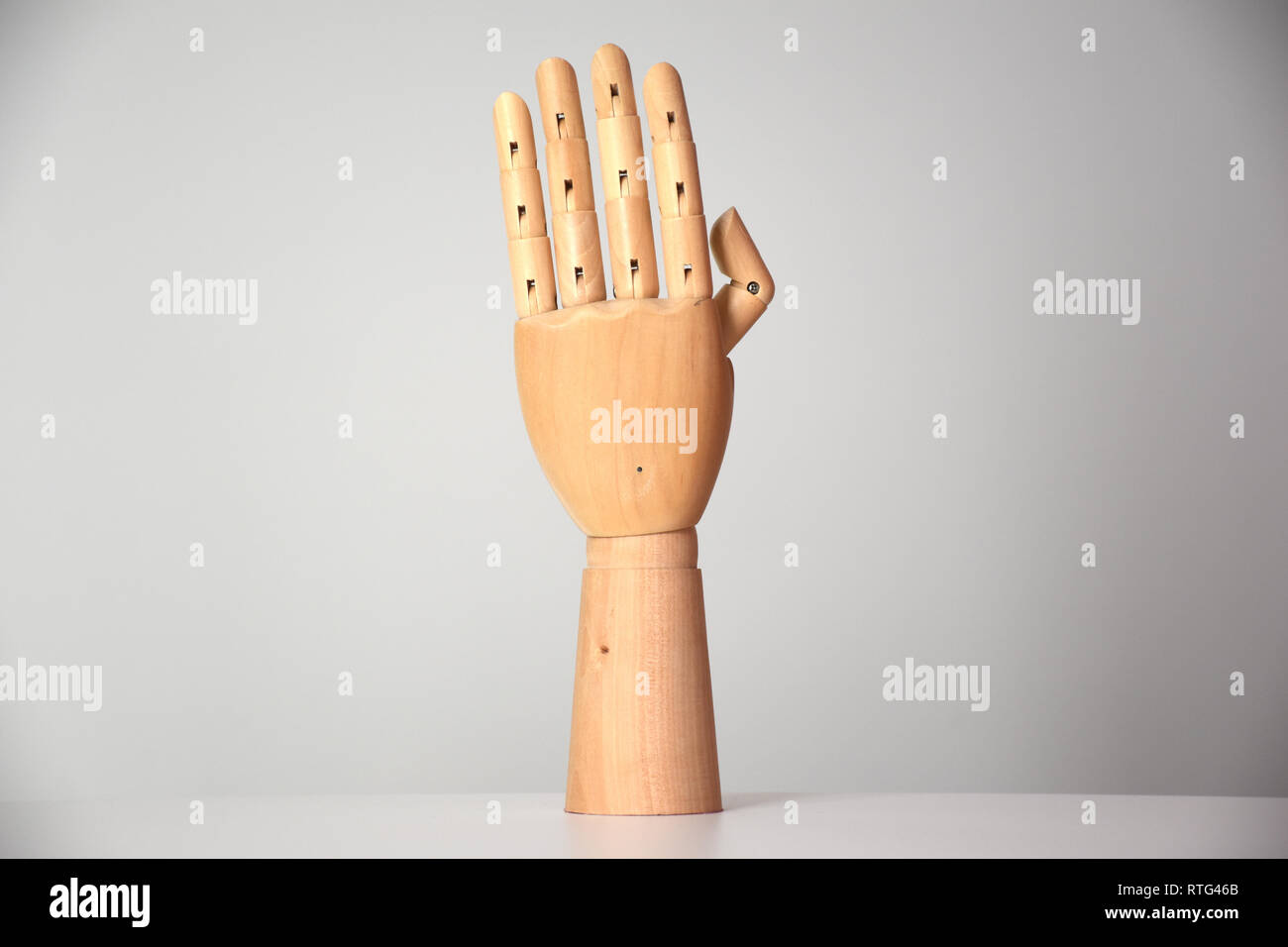 View of the back of an open wooden hand Stock Photo - Alamy