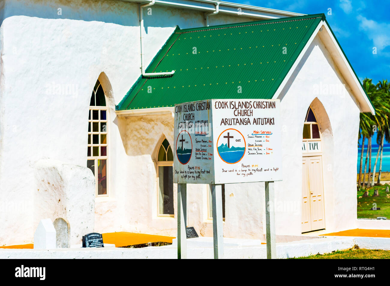 Aitutaki cook islands christian church cicc hi-res stock photography ...