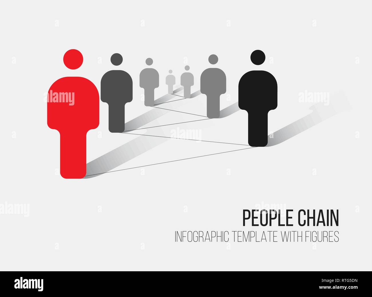 Minimalist people network 3d diagram template - white version Stock ...