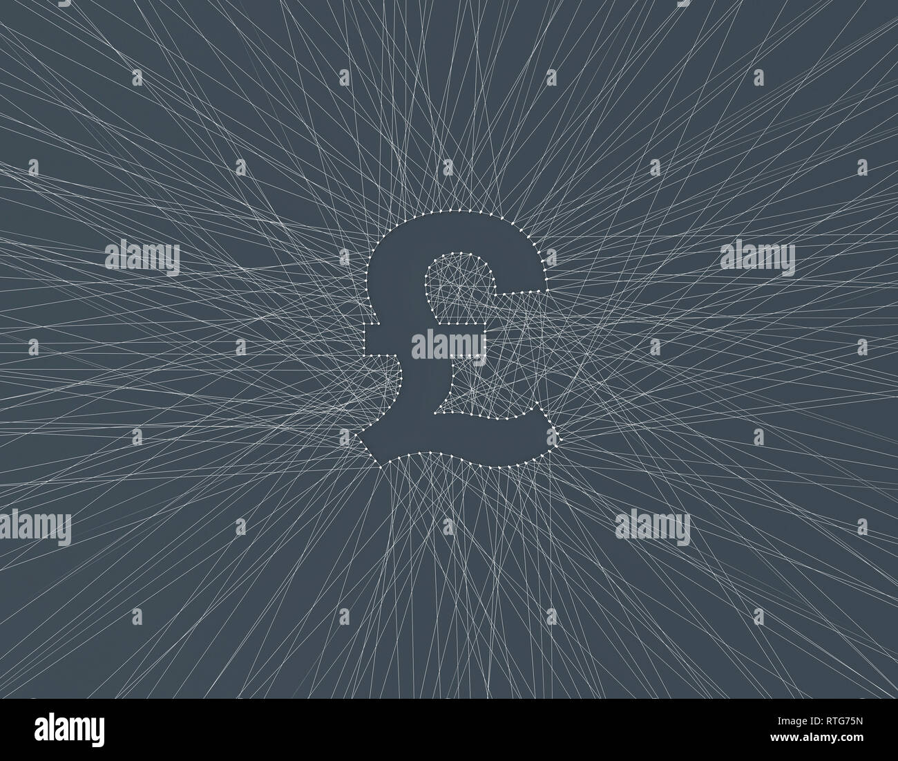 Pound symbol composed of crossed lines, online financial technology ...