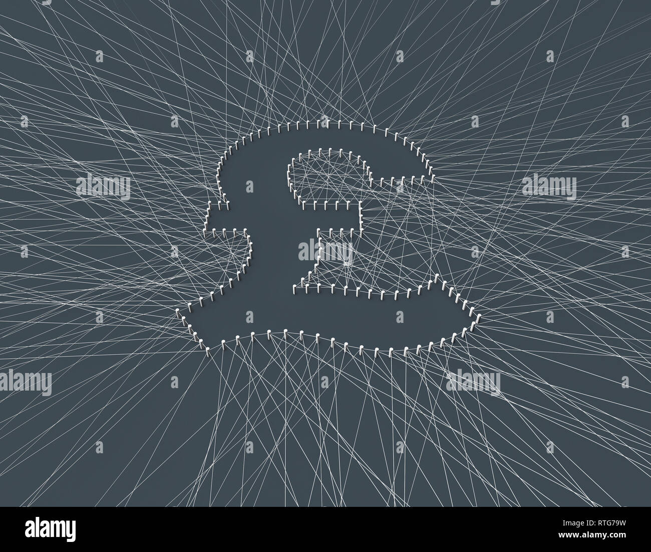 Pound symbol composed of crossed lines, online financial technology ...