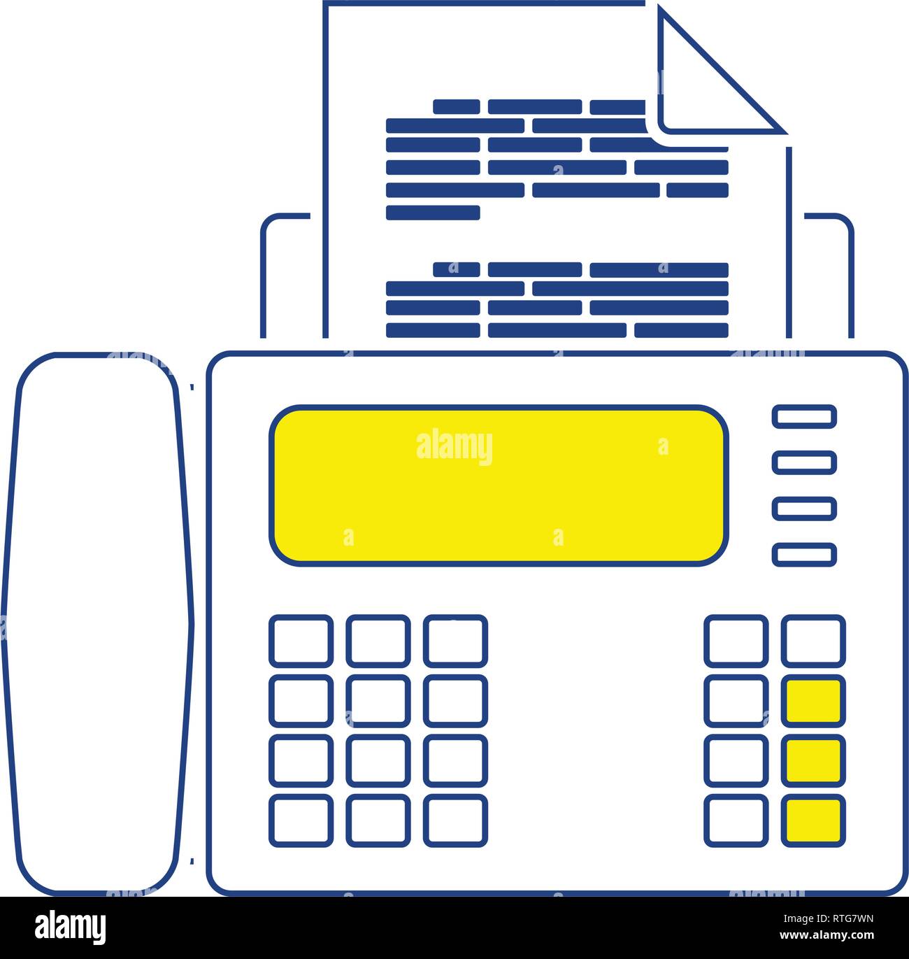 Fax icon. Thin line design. Vector illustration Stock Vector Image ...