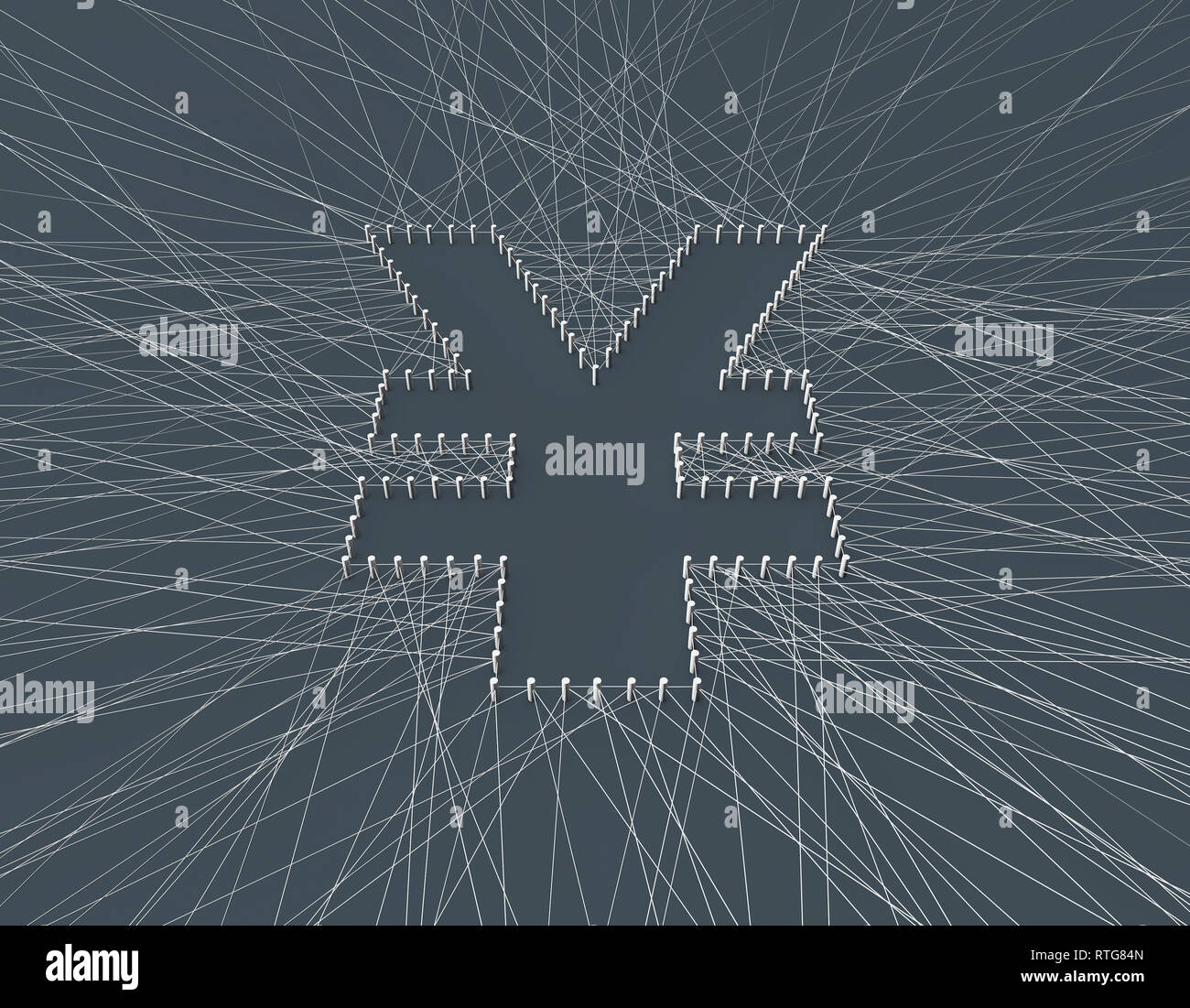 RMB symbol composed of crossed lines, online financial technology Stock ...