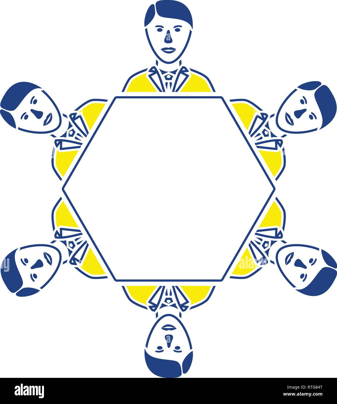 Conversation table icon. Thin line design. Vector illustration Stock ...