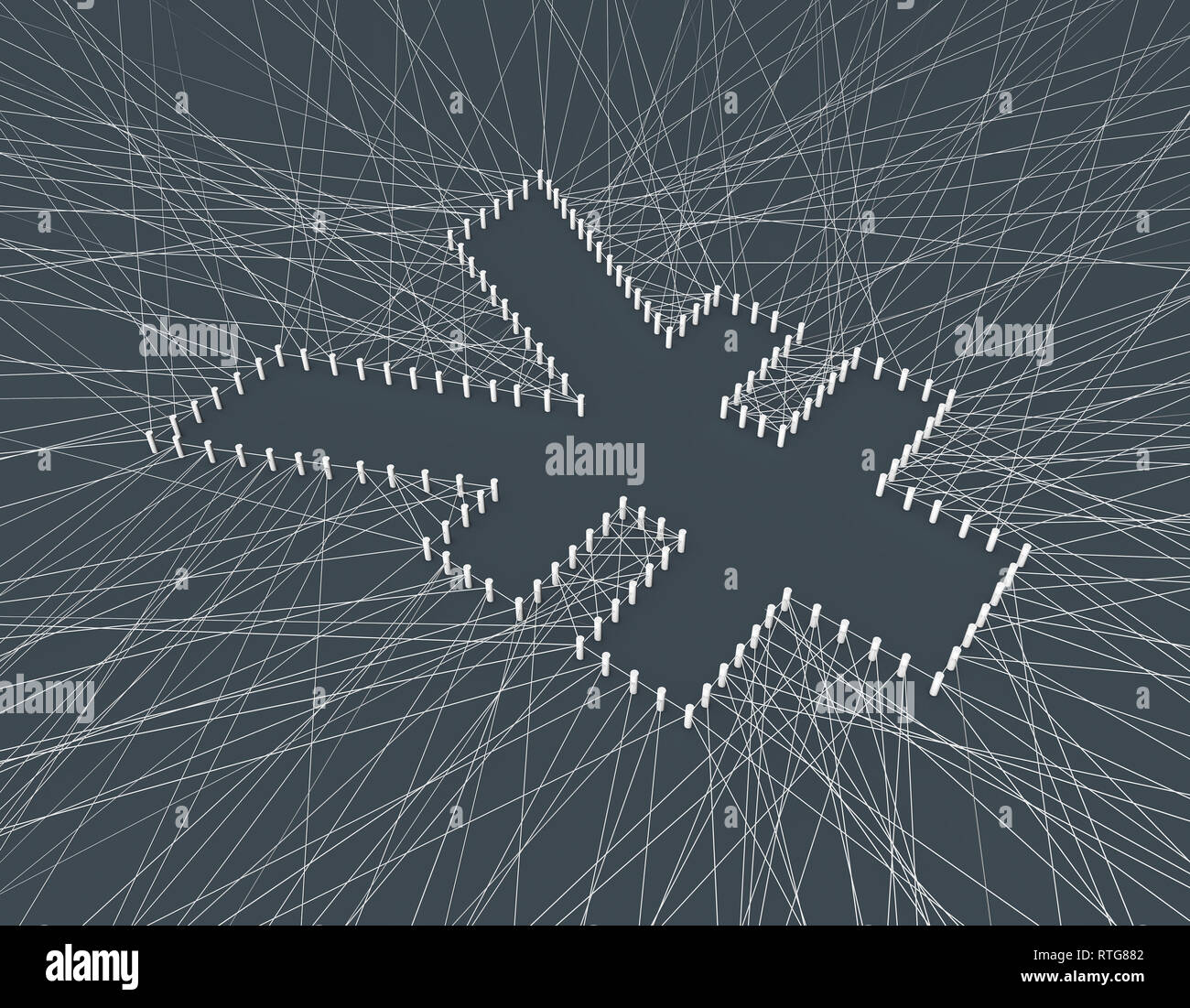 RMB symbol composed of crossed lines, online financial technology Stock ...