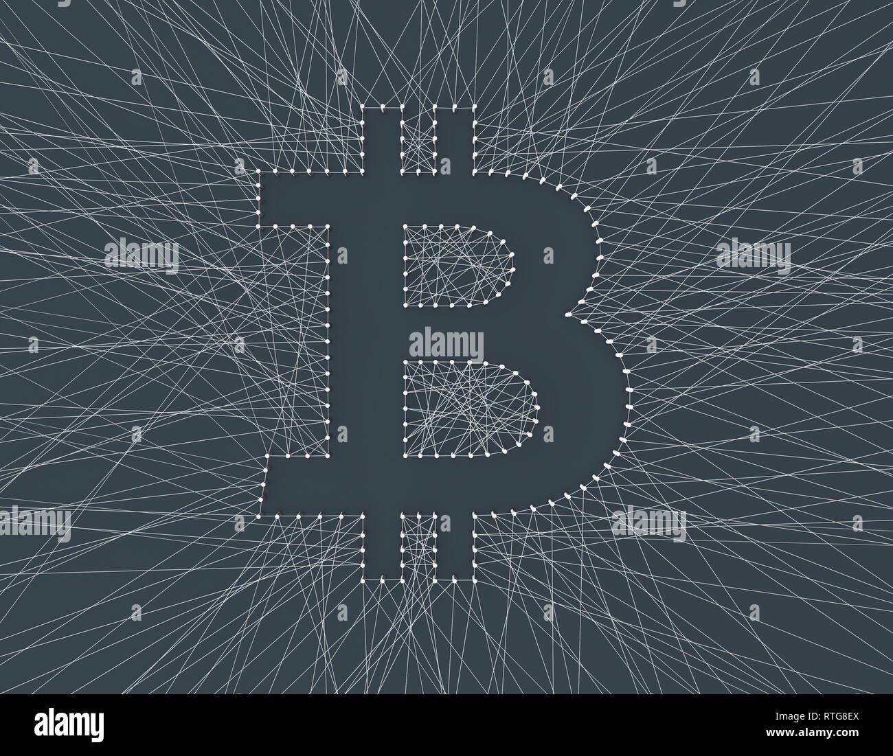Bitcoin symbol composed of crossed lines, online financial technology ...
