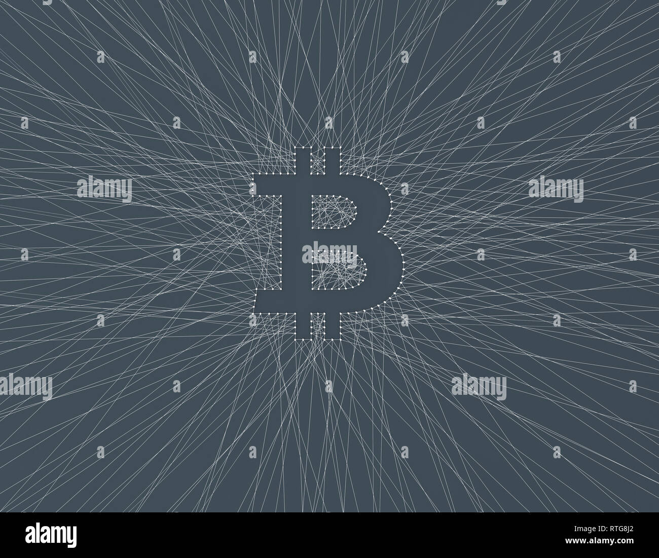 Bitcoin symbol composed of crossed lines, online financial technology ...
