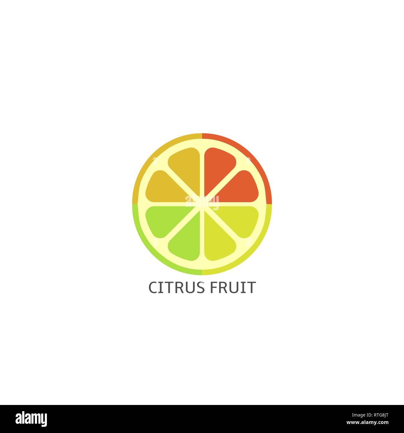 Citrus fruit icon. Lime, lemon, orange and grapefruit slices Vector ...