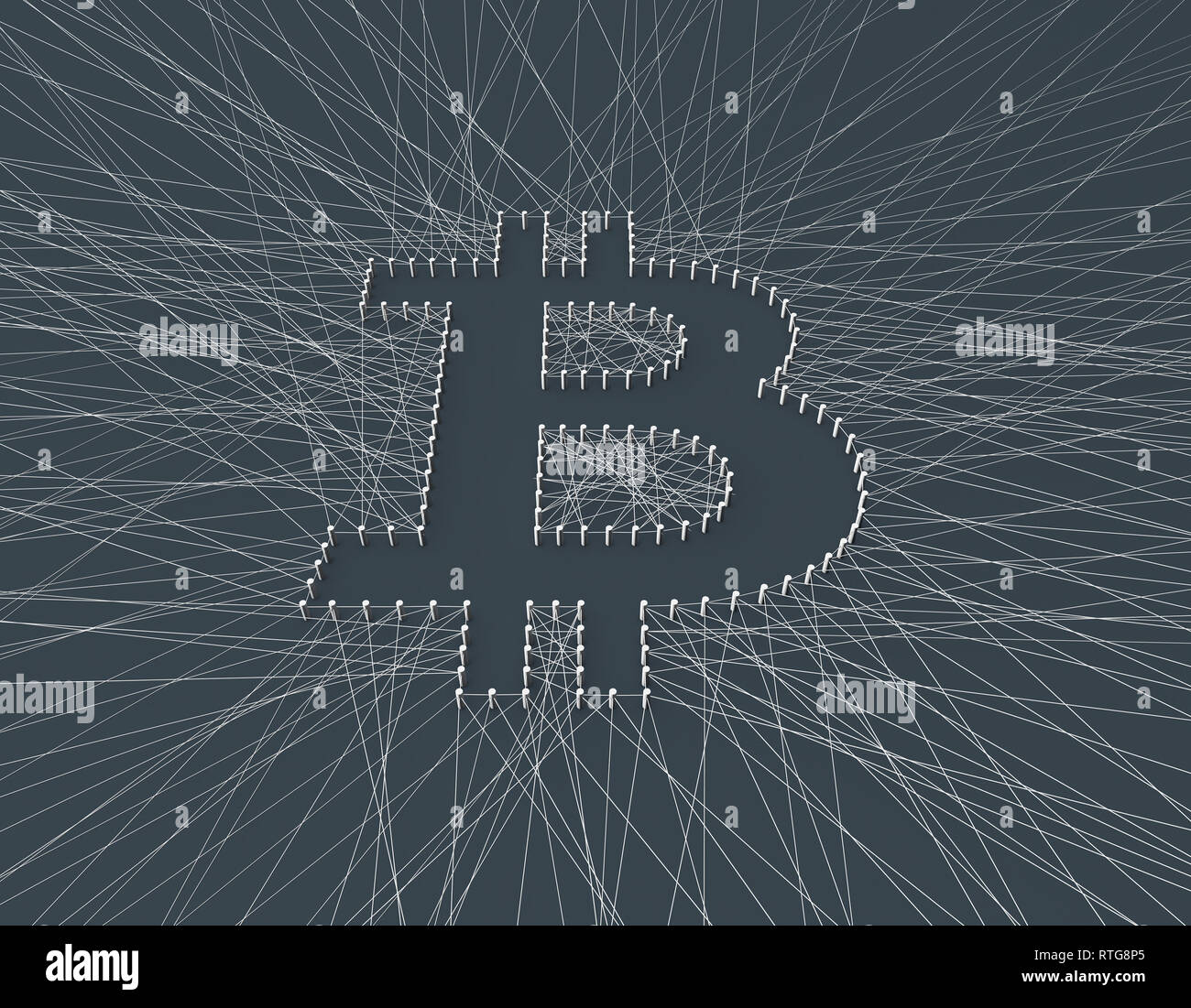 Bitcoin symbol composed of crossed lines, online financial technology ...