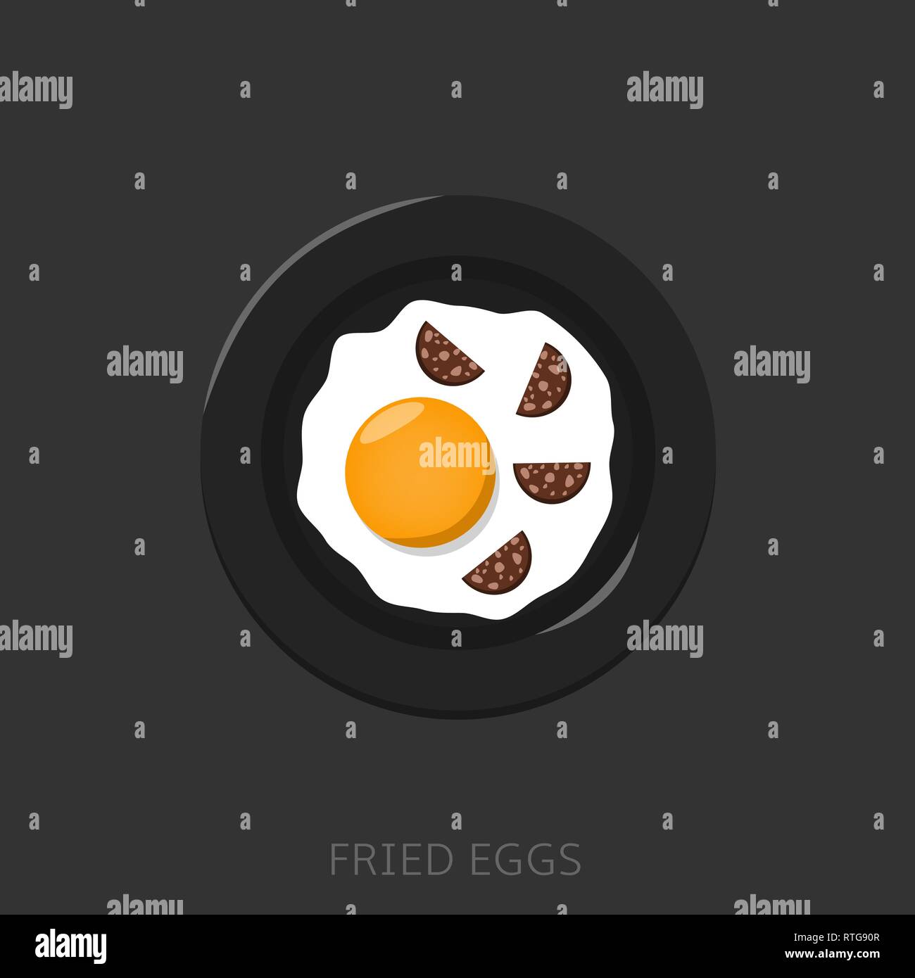 Top view plate scrambled Stock Vector Images - Alamy