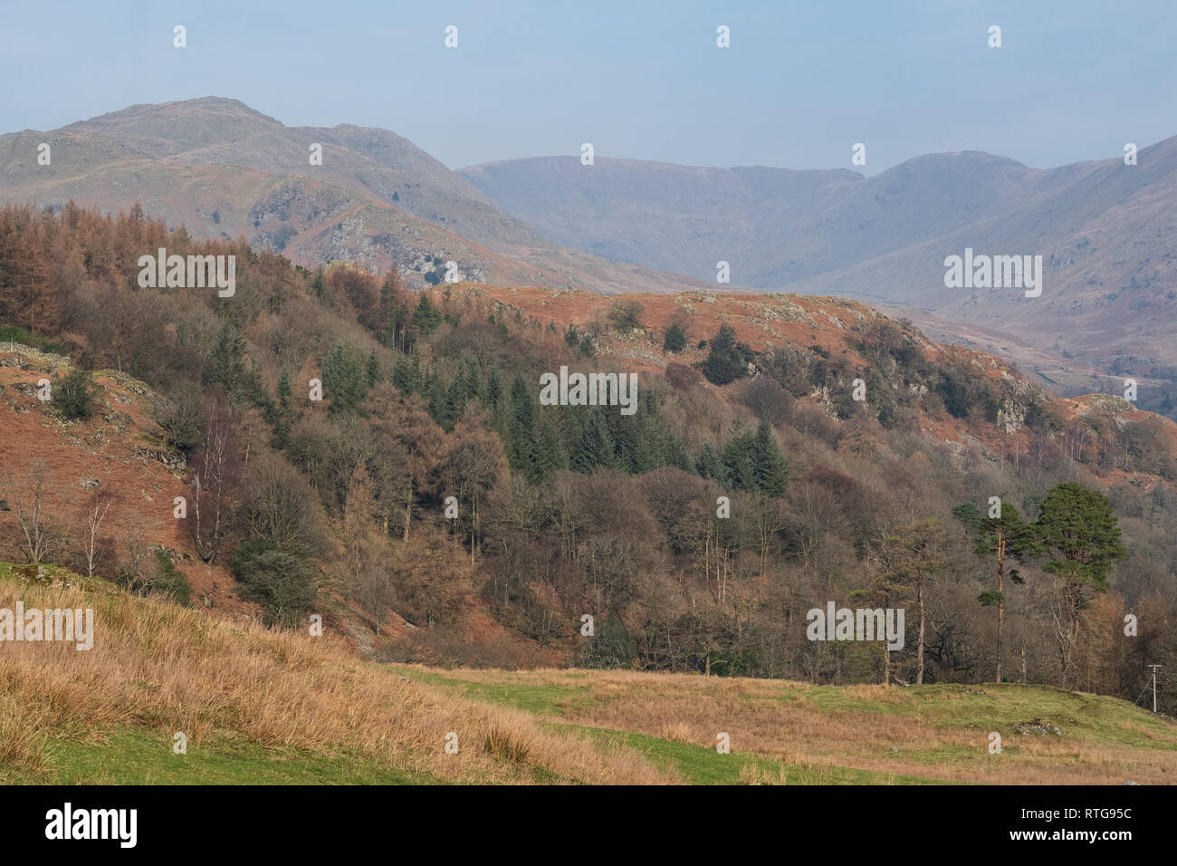 The Fairfield Horseshoe ridge walk seen from Loughrigg Fell, Lake ...