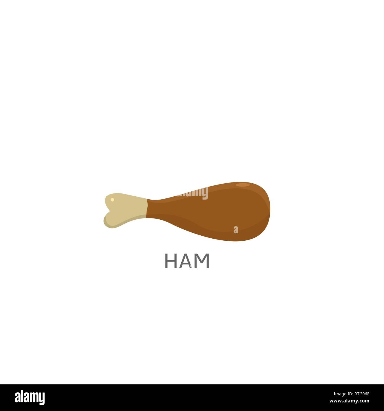 Ham. Chicken leg isolated over white background Vector illustration ...