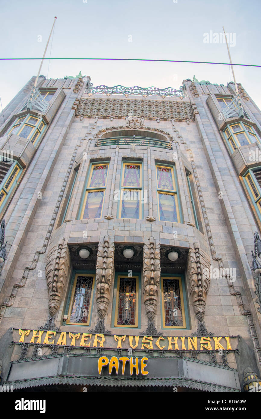 Pathe Sign At The Tuschinski Movie Theater At Amsterdam The Netherlands ...